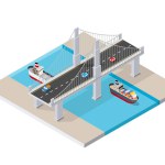 Vector lines city, vector bridge and trasport overpass, energy city ...