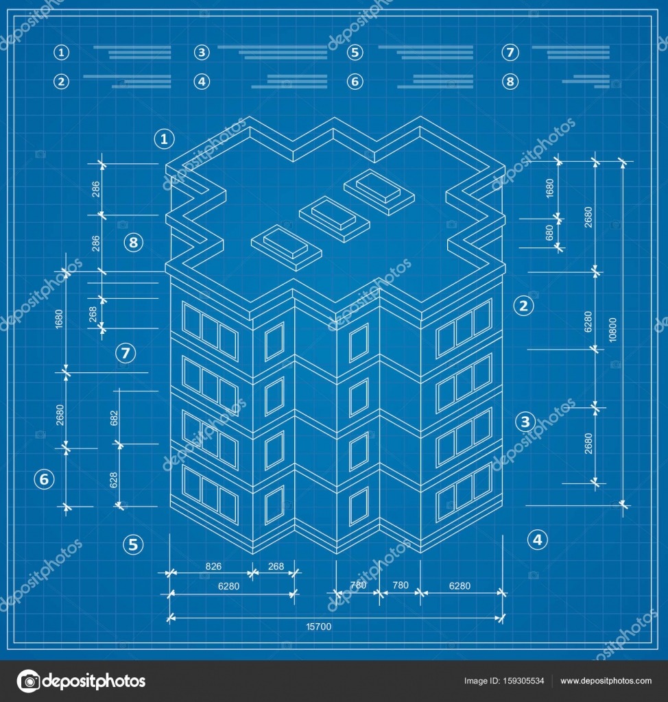 Blueprint isometric plan Stock Vector by ©alexzel21 159305534
