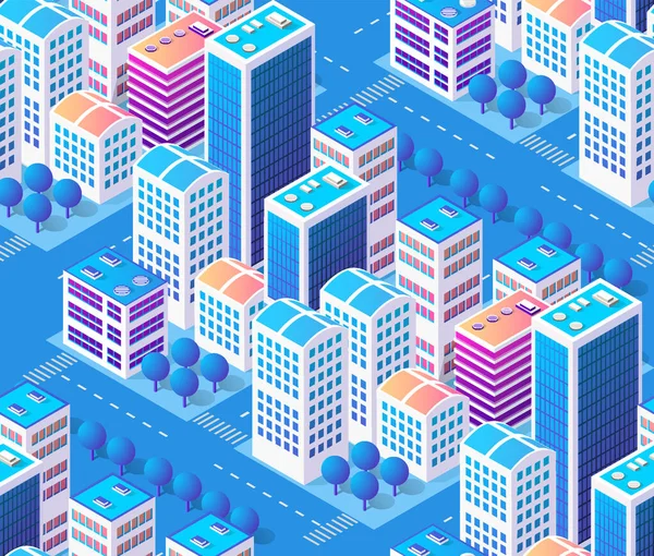 Seamless Isometric City Background — Stock Vector © benchyb #19988757