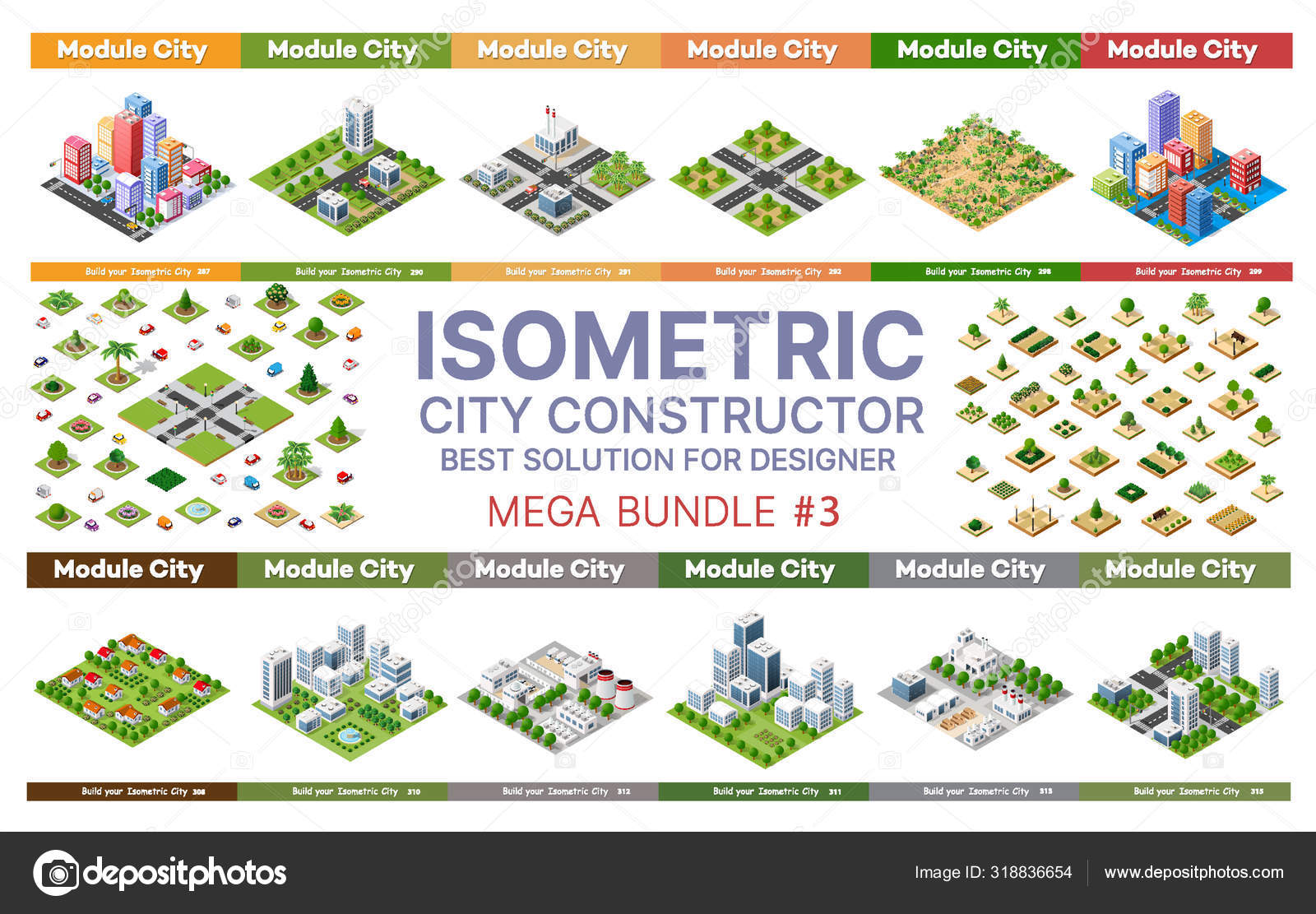 Set of blocks module of areas Stock Vector by ©alexzel21 318836654