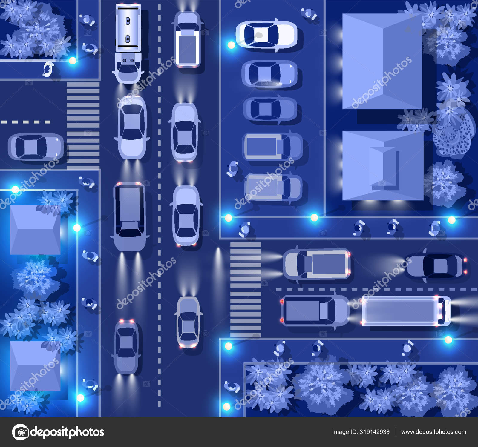 Ultraviolet building map top view city electric Stock Vector Image by ...
