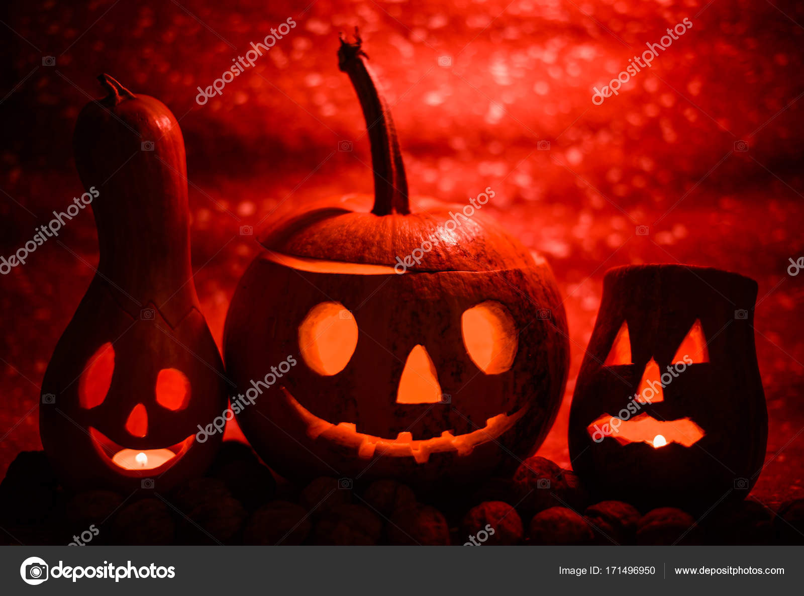 Spooky halloween pumpkins — Stock Photo © blazeofglory #171496950