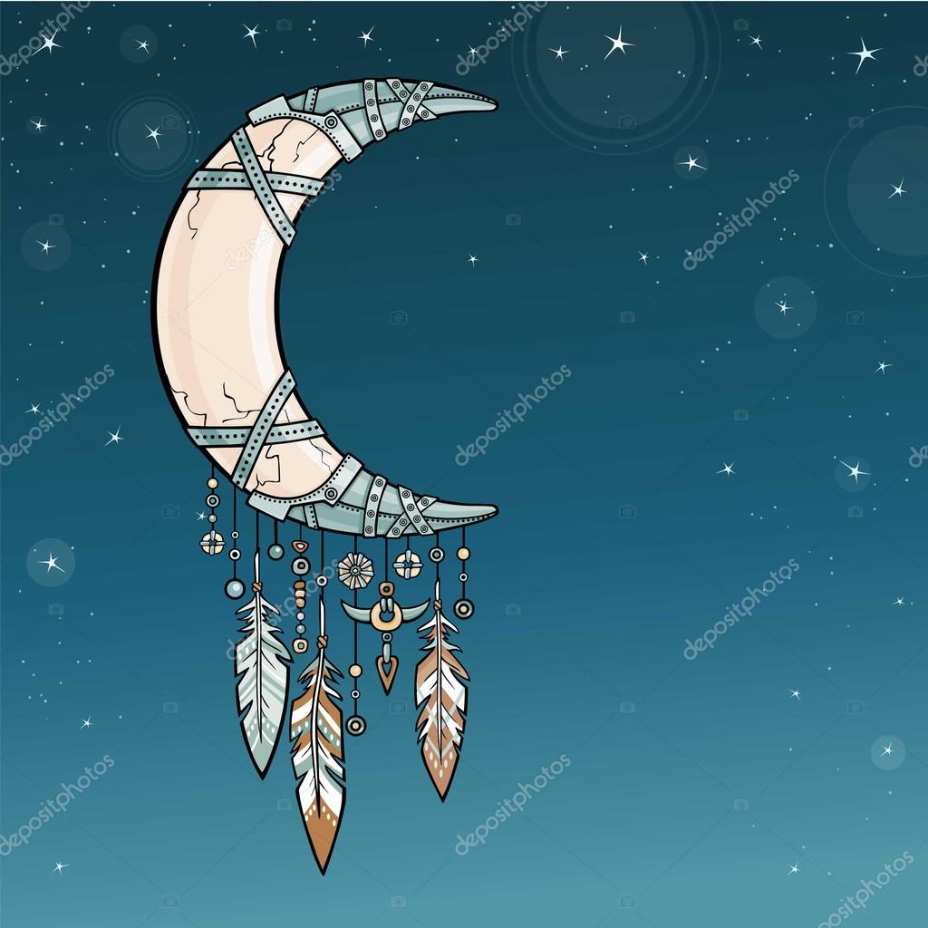 Tribal Moon And Stars Designs