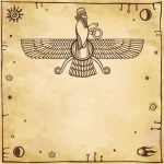 Ancient Assyrian winged deity. Character of Sumerian mythology. A ...