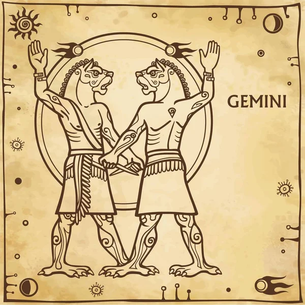 Signo del zod aco G minis. La imagen de la persona - centauro. Car cter de la mitolog a sumeria ...