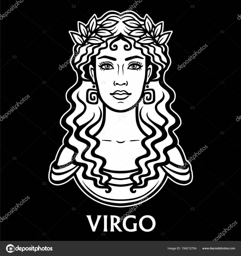 Zodiac sign Virgo. Fantastic princess, animation portrait. Vector ...