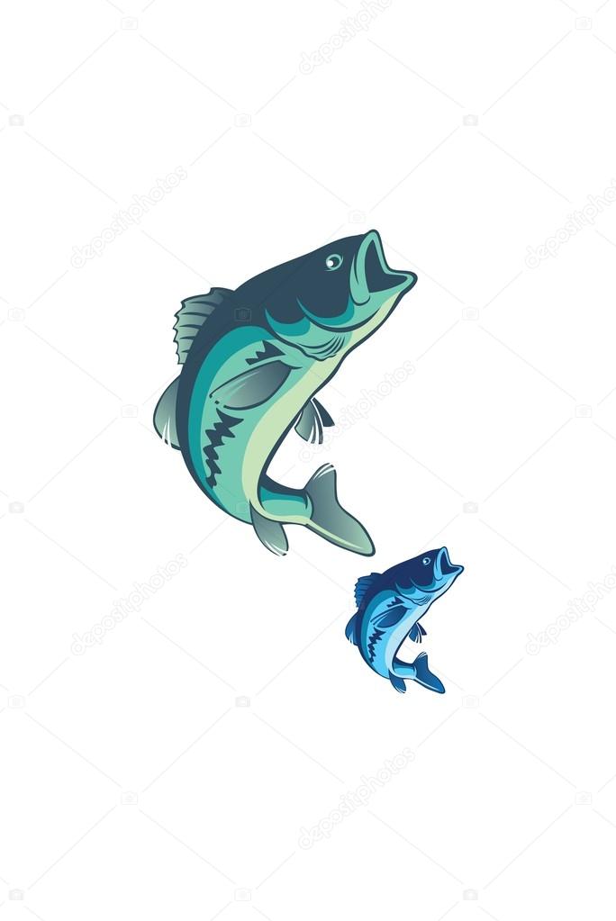 Two bass fish Stock Vector Image by ©kvasay #126196978