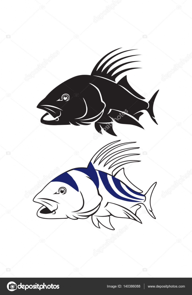 Rooster fish for logo — Stock Vector © kvasay #140386088