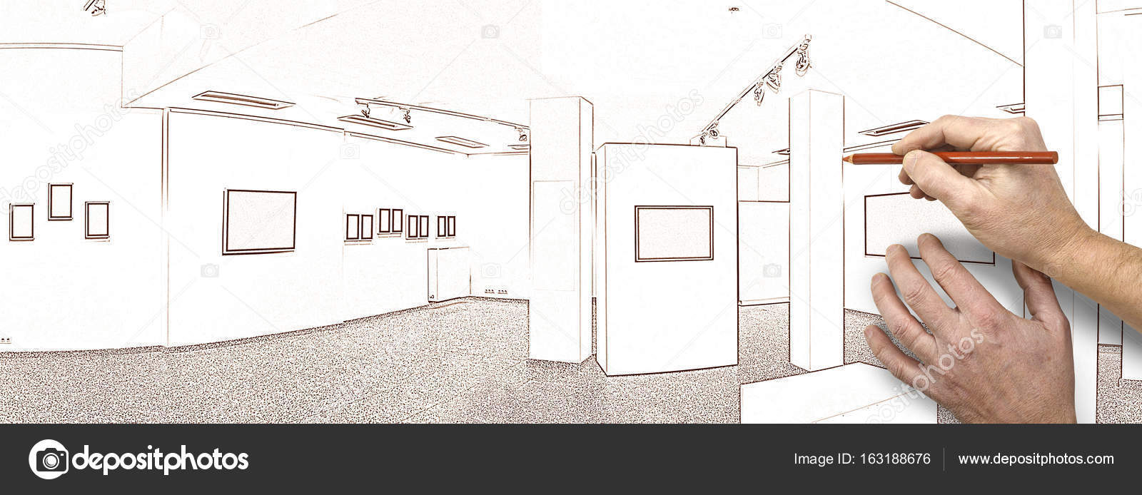 Galería de dibujo y exposición planificada: fotografía de stock ...