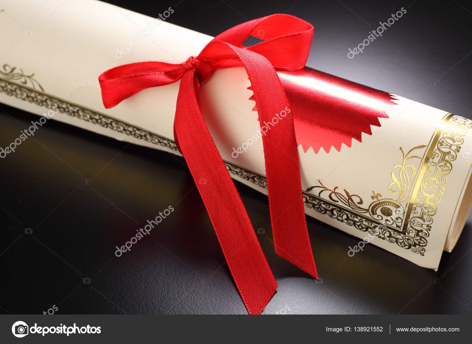 Roll certificate with ribbon Stock Photo by ©eskaylim 138921552