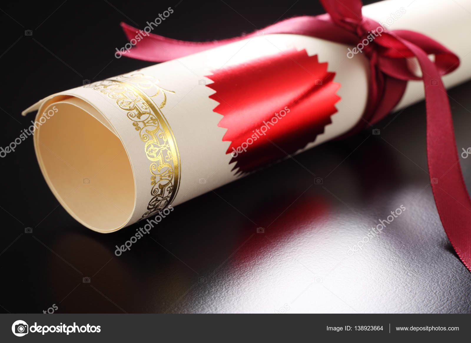 Roll certificate with ribbon Stock Photo by ©eskaylim 138923664