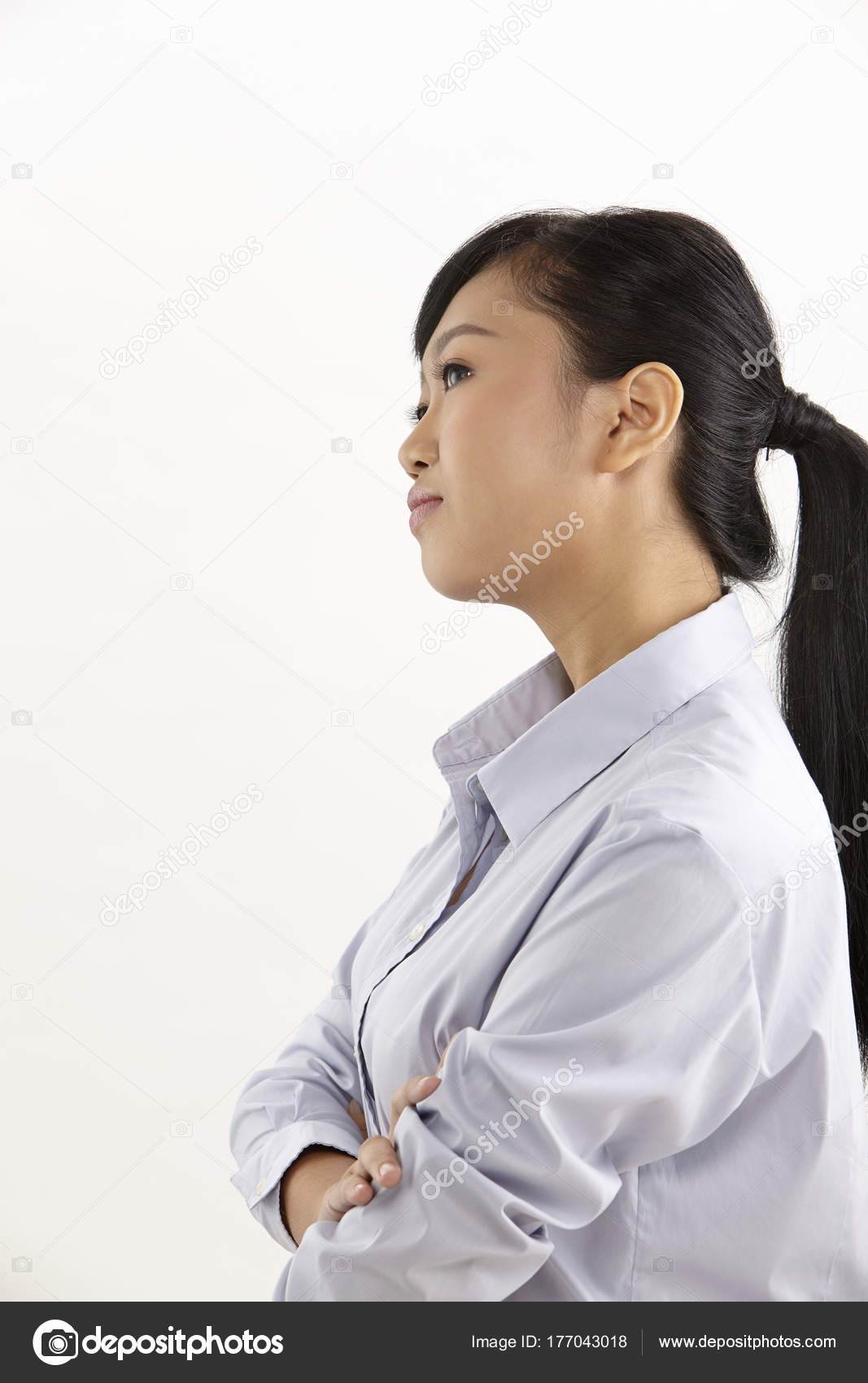 Side View Asian Woman White Background Stock Photo by ©eskaylim 177043018