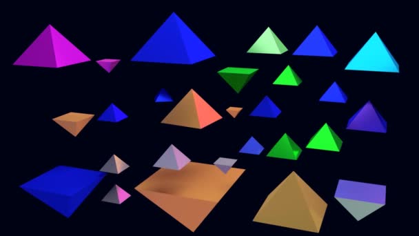 Rendering Five Rotating Glossy Pyramids Dark Blue Background — Stock ...