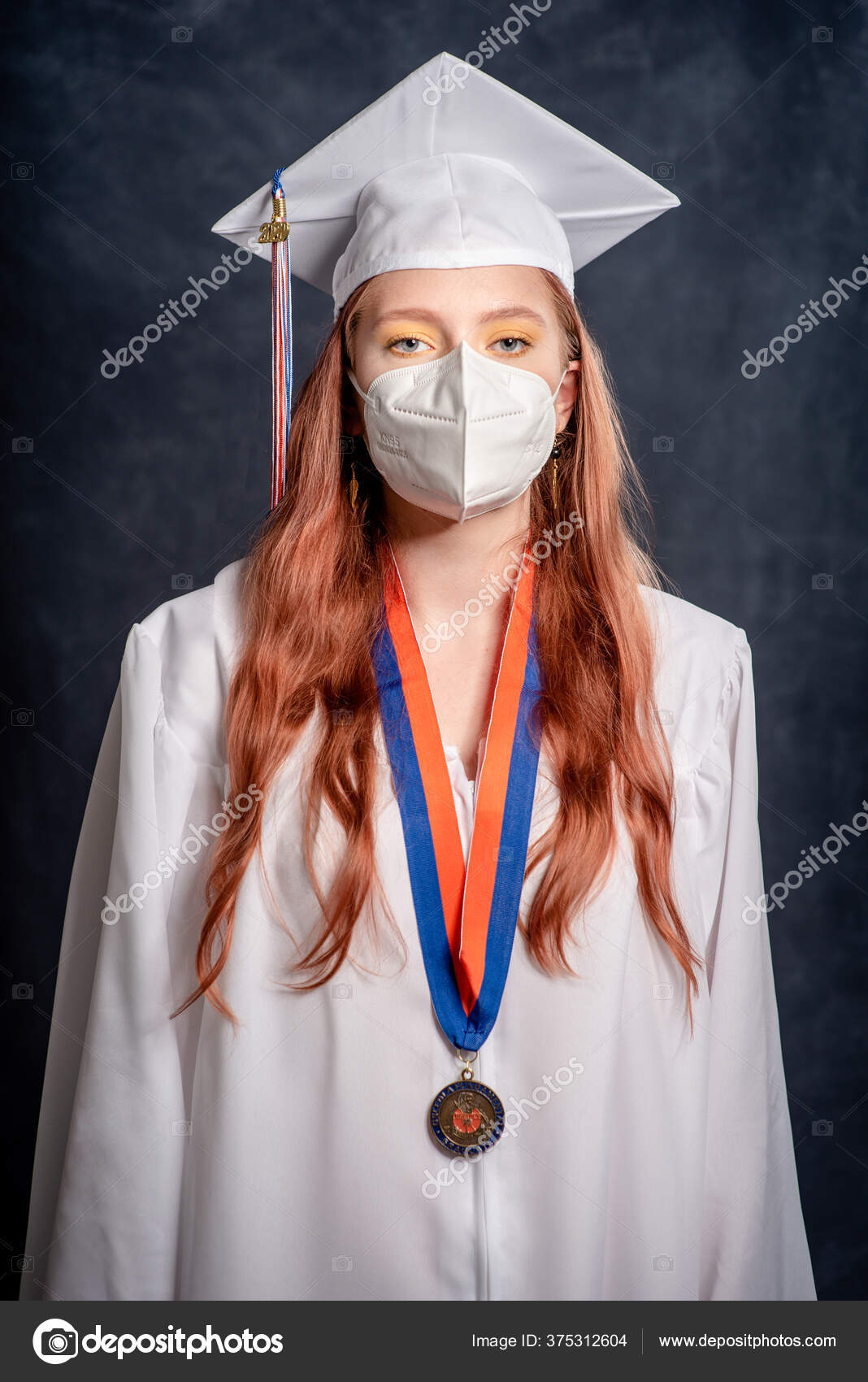 Studio Portrait High School Senior Graduation Girl Wearing Protective ...
