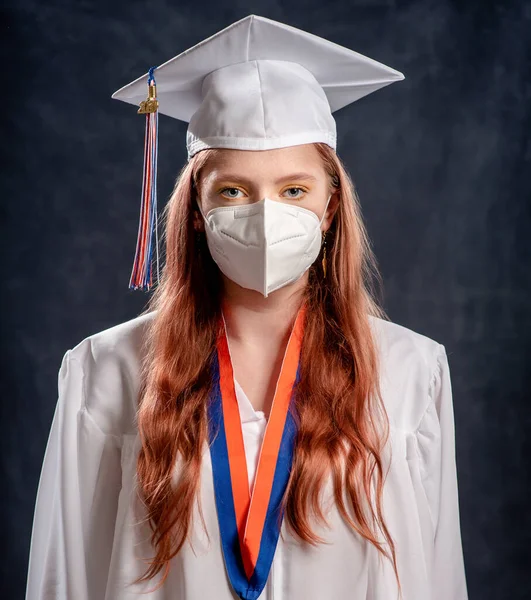 Studio Portrait High School Senior Graduation Girl Wearing Protective ...