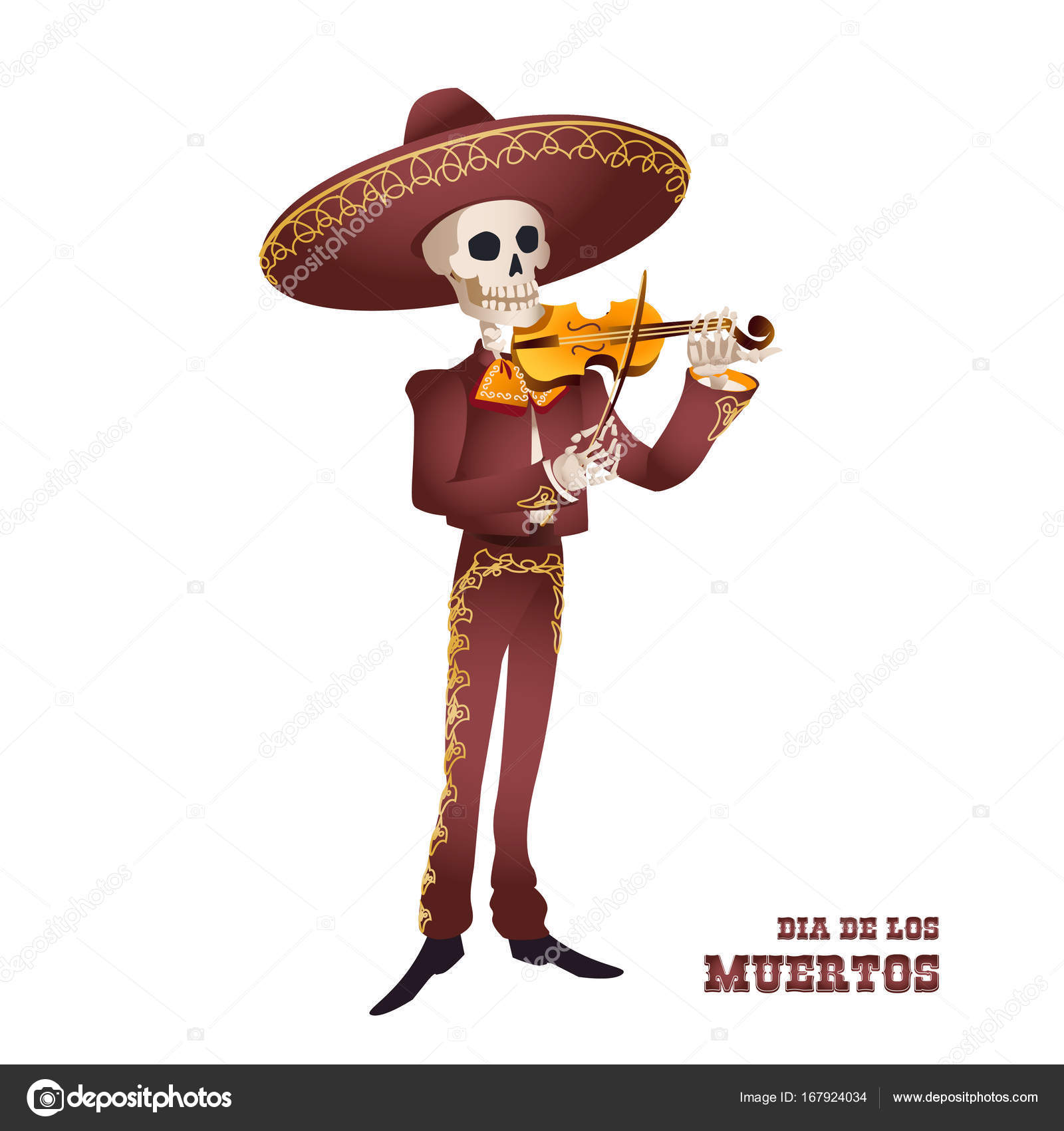 Mariachi musician skeleton — Stock Vector © angelinabambina #167924034 Mariachi musician skeleton — Stock Vector © angelinabambina #167924034