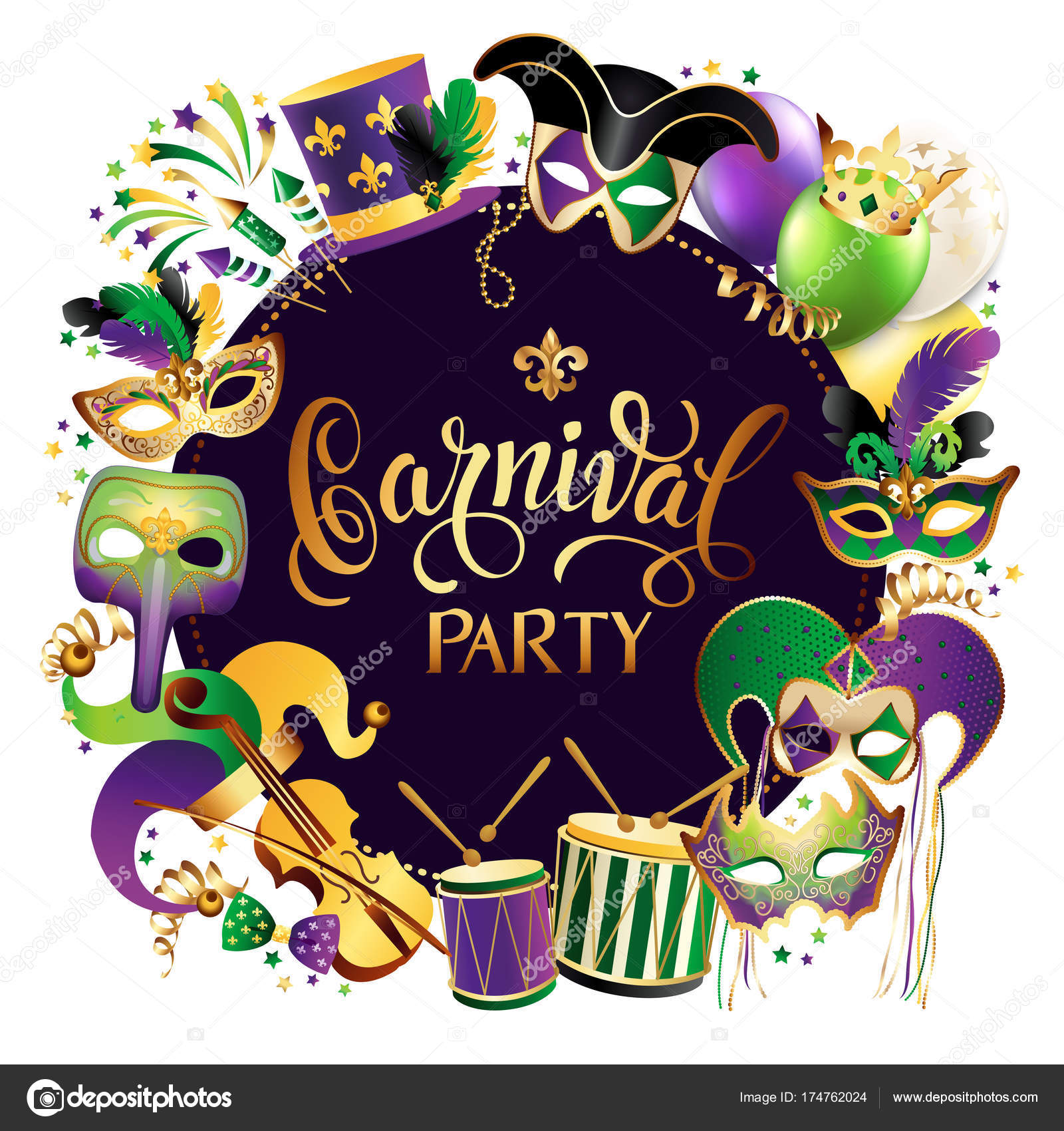 Frame with Carnival Masks Stock Vector Image by ©angelinabambina #174762024