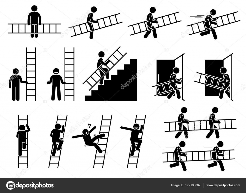 Man On Ladder Vector