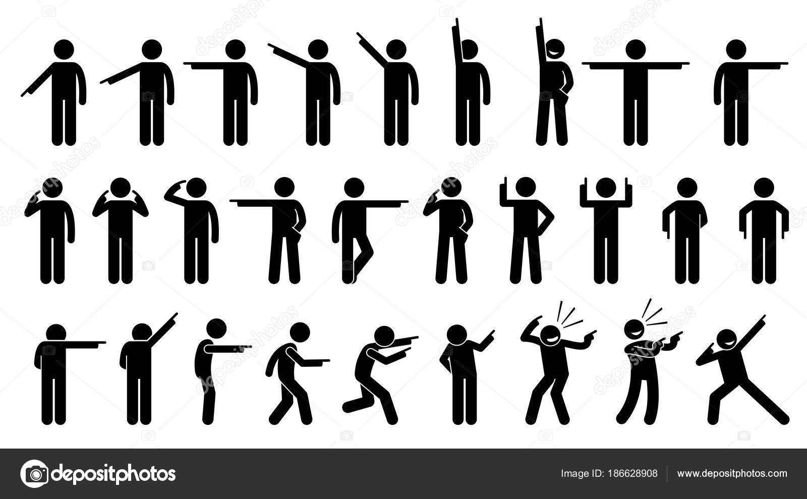 Stick Figures Person Pointing Finger Set Stick Figures Showing Man ... Stick Figures Person Pointing Finger Set Stick Figures Showing Man ...