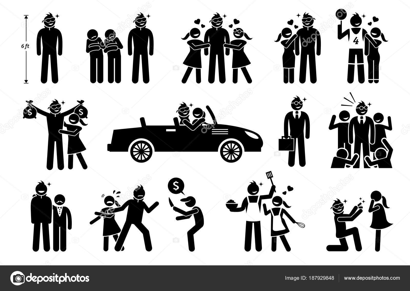 Perfect Man Boyfriend Husband Stick Figure Depicts Tall Handsome Rich ...