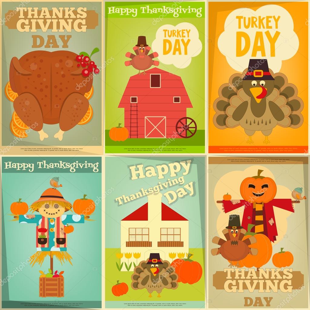 Thanksgiving Posters Set Stock Vector Image by ©elfivetrov #124965134