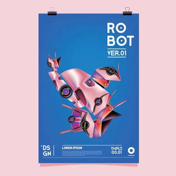 Vector Realistic Robot Illustration Robot Toy Design Festival Poster ...