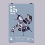 Vector Realistic Robot Illustration Robot Toy Design Festival Poster ...