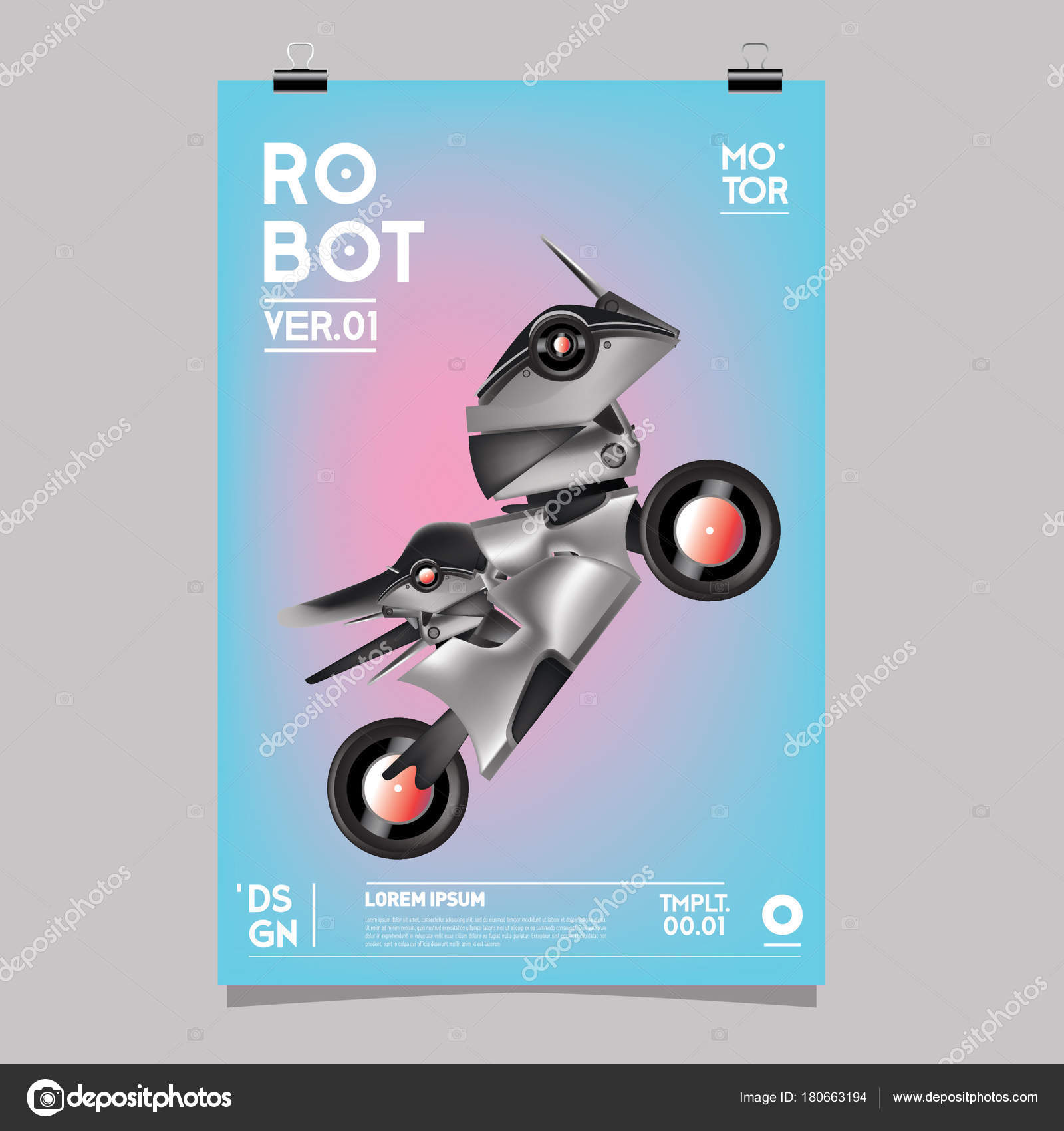Vector Realistic Robot Illustration Robot Toys Design Festival Poster ...