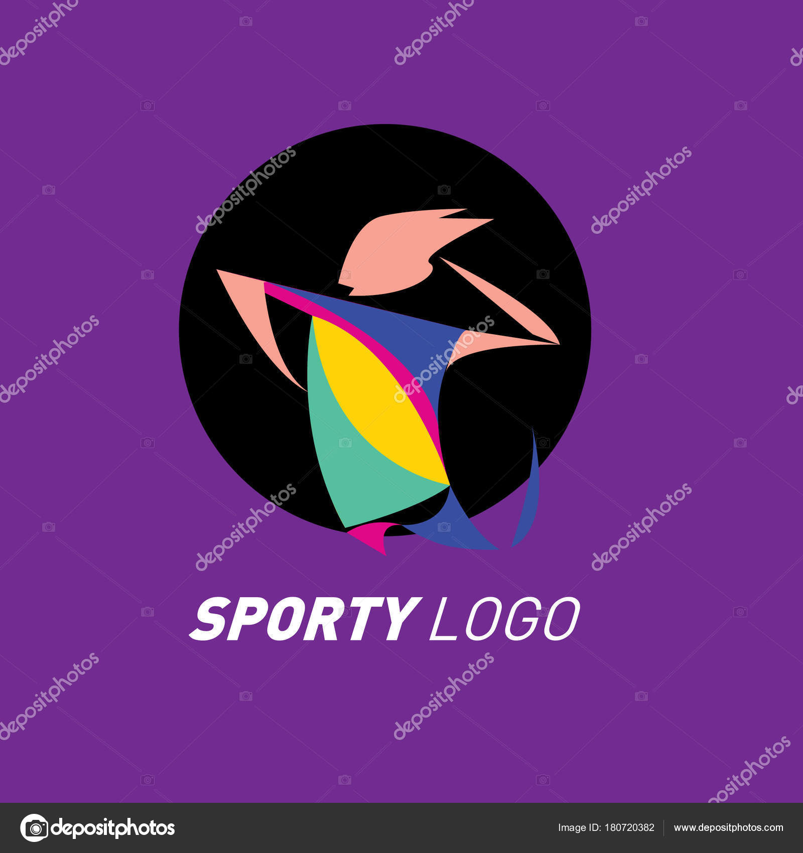 Colorful Dynamic Sport Logo Icon Sport Event Health Activity Design ...