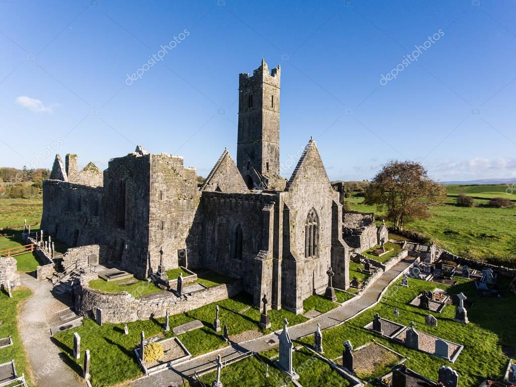 World famous irish public free tourist landmark, quin abbey, county ...