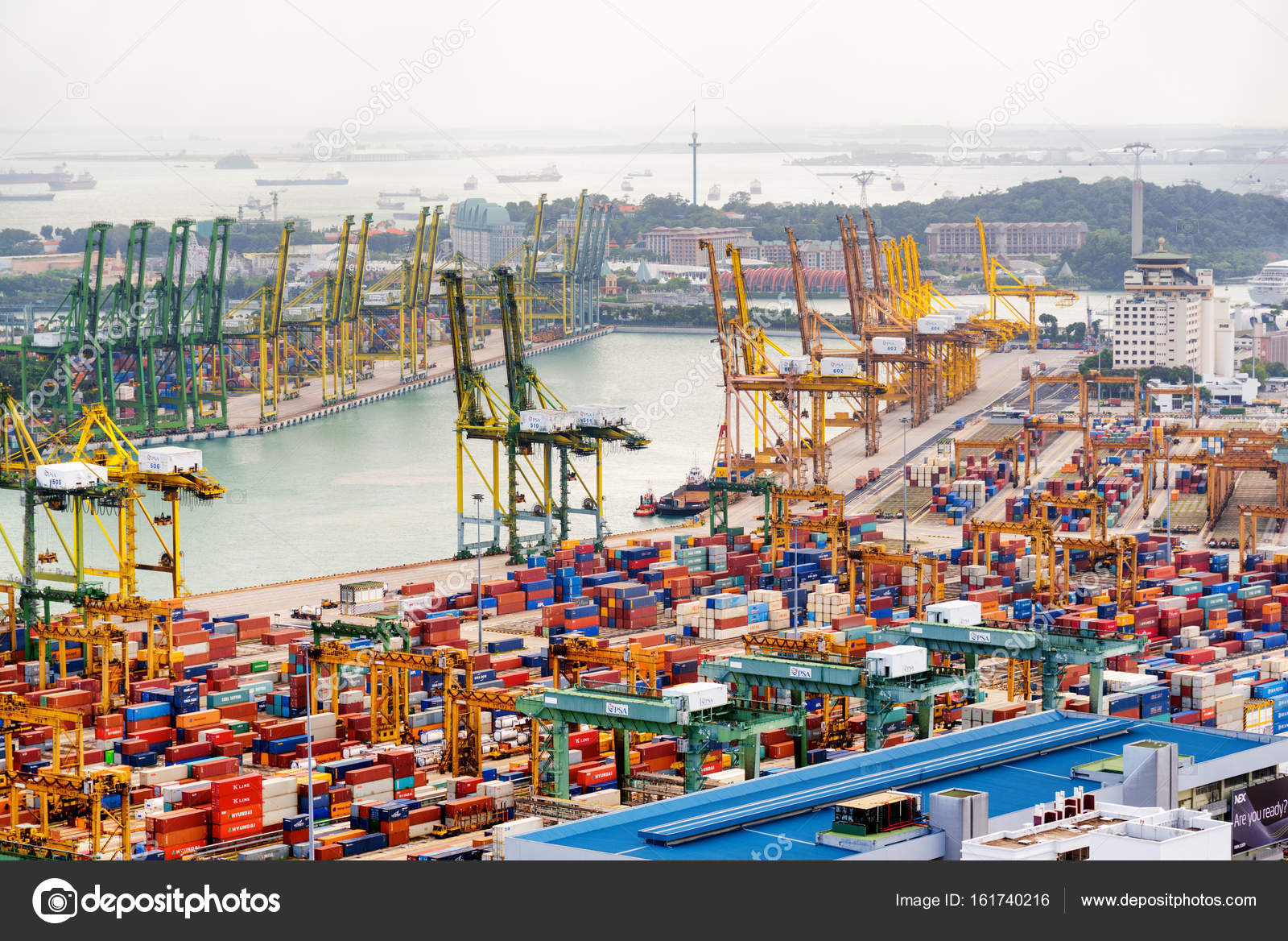 Terminal à conteneurs au port de Singapour et au port de Keppel — Photo ...