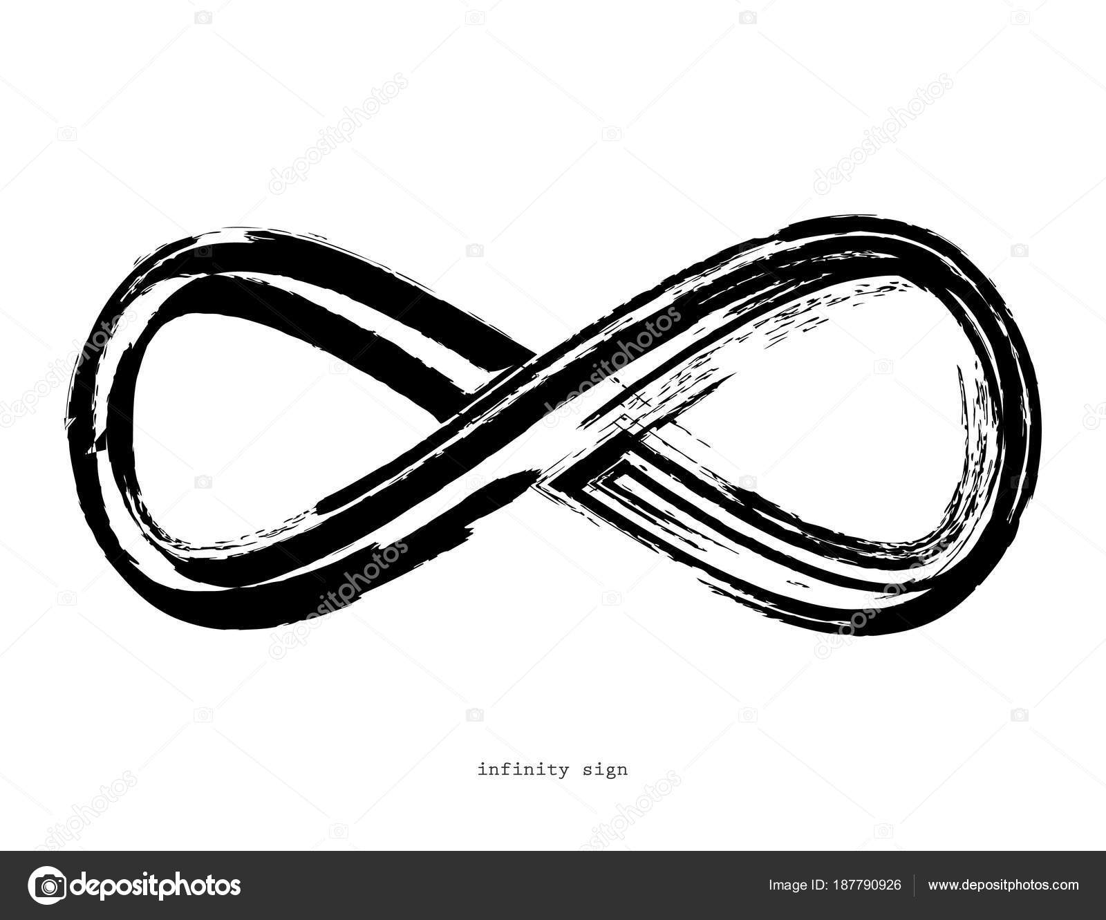 Black Infinity Symbol White Background Geometric Grunge Shape — Stock ...