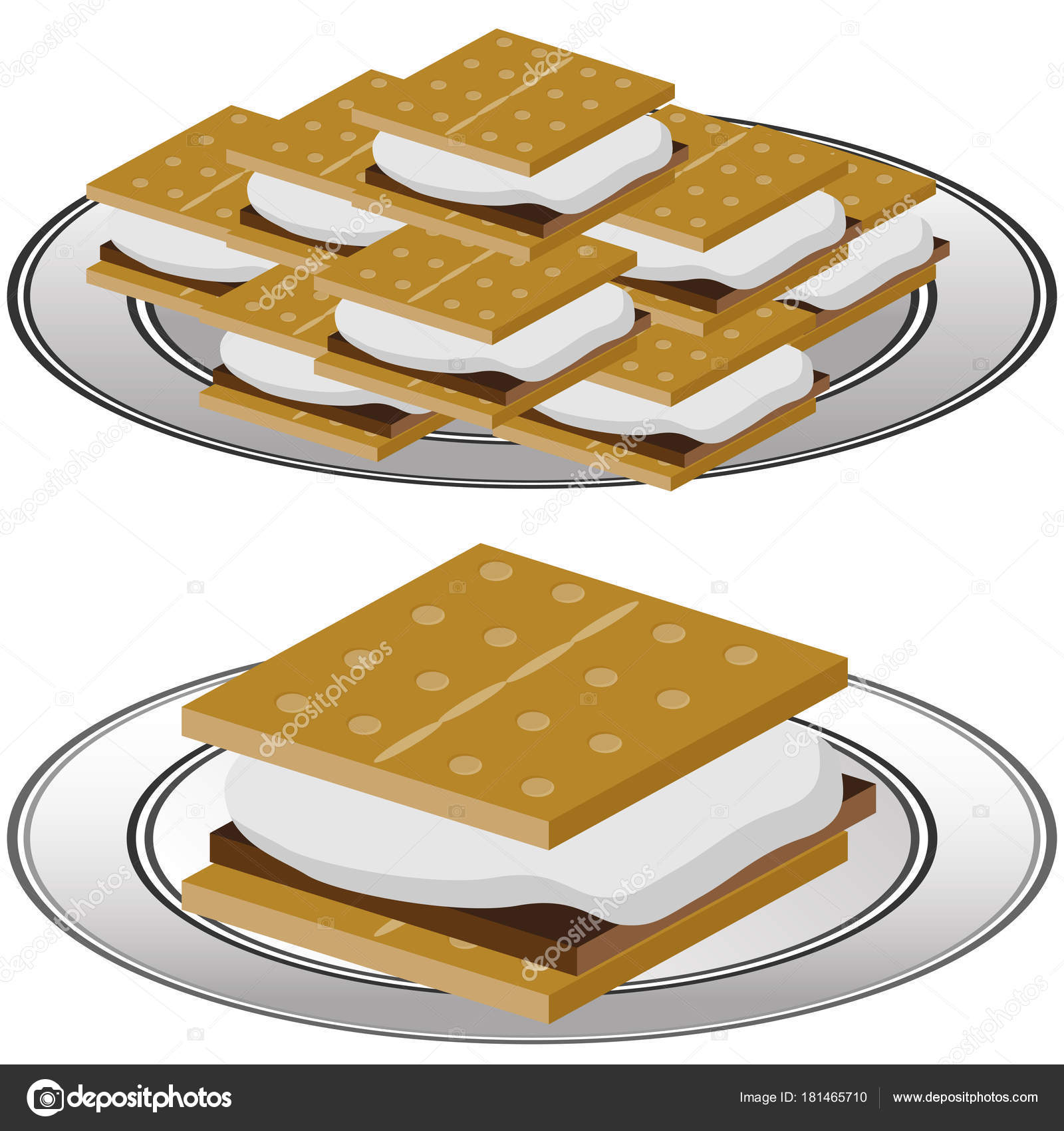 Plate of Graham Cracker Smores Stock Vector Image by ©cteconsulting ...