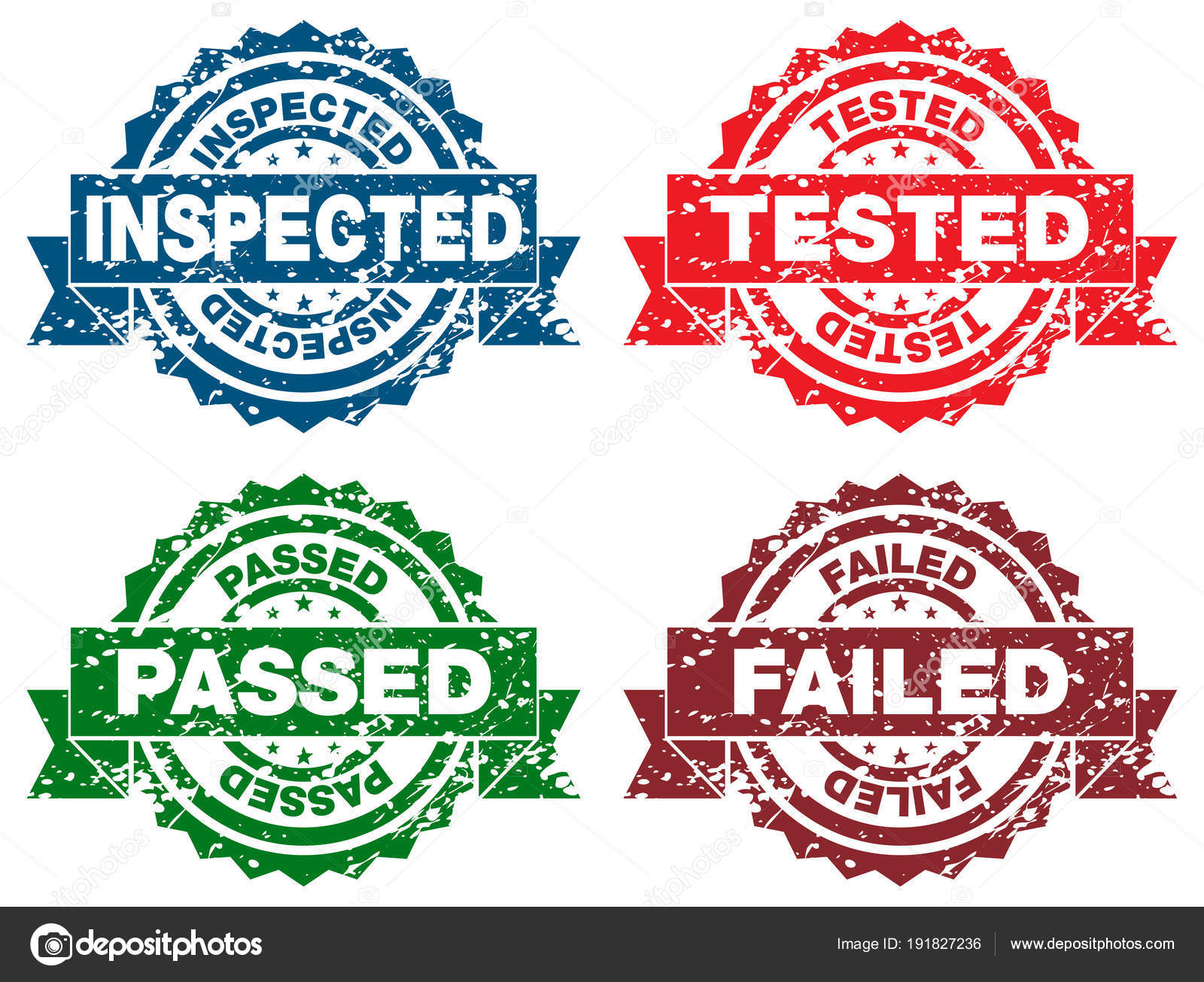 Inspected Tested Passed Failed Stamps Stock Vector Image by ...
