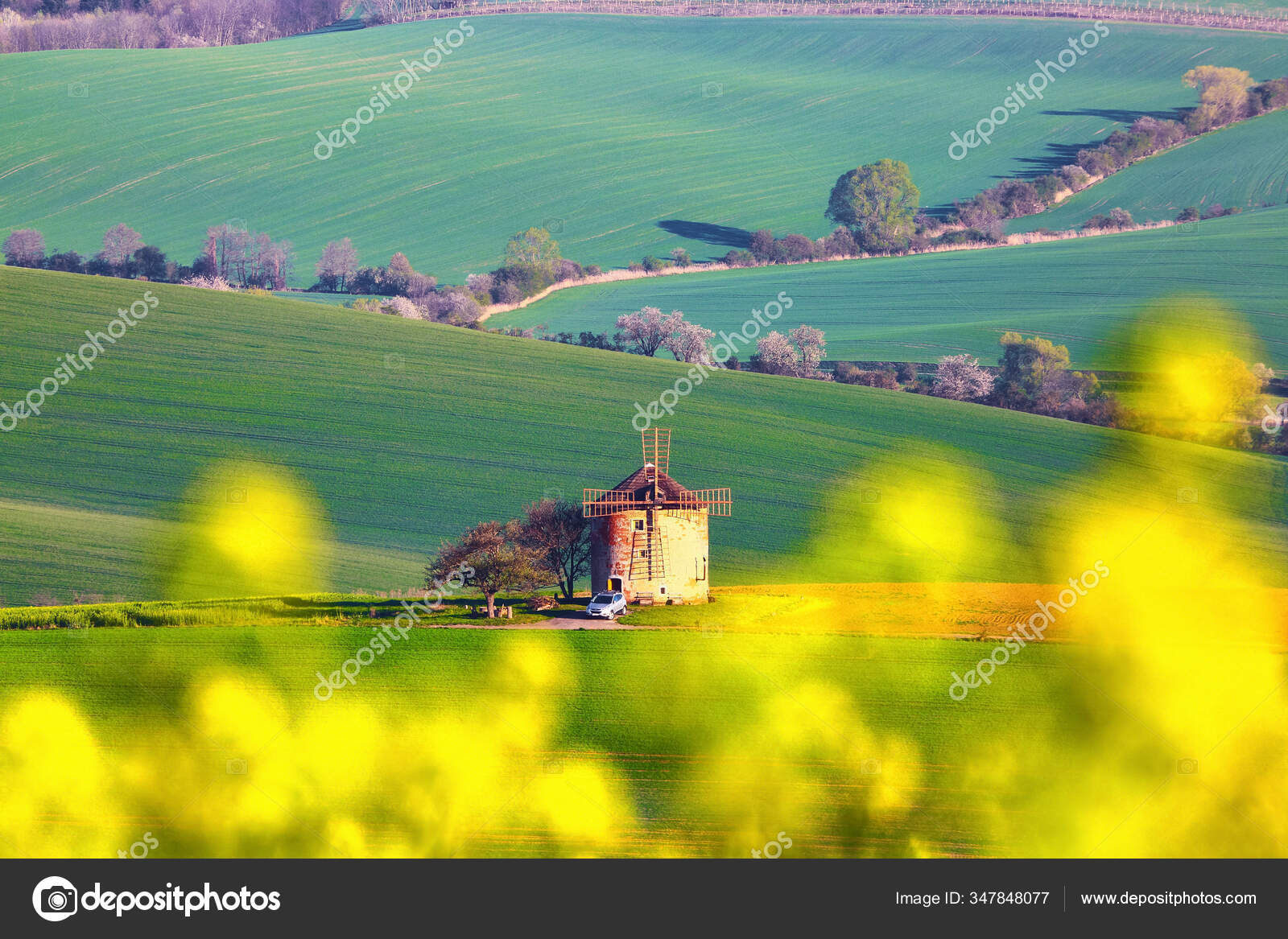 Unbelievable Fields Ancient Mill South Moravian Region Czech Republic ...