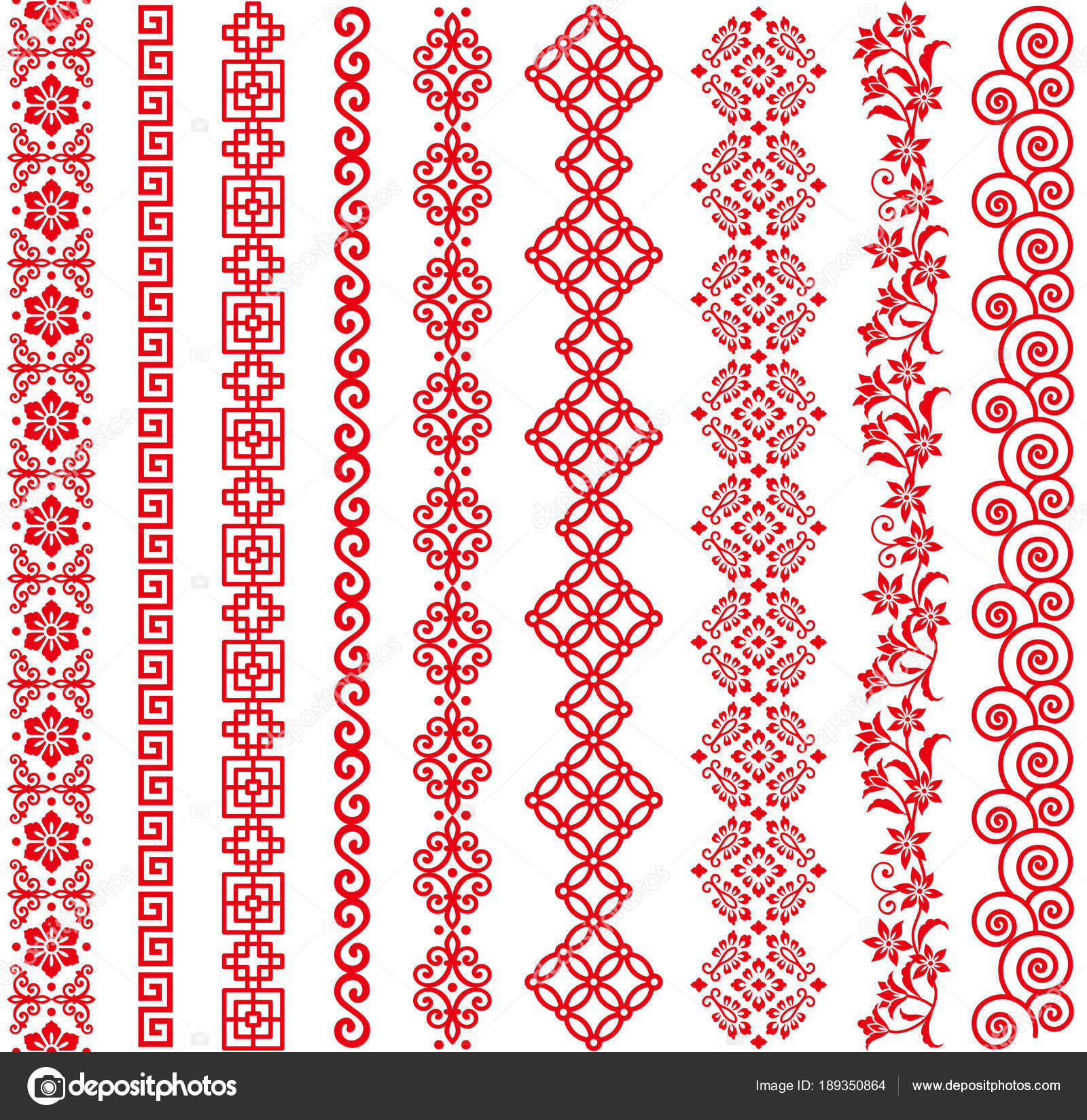 Set Chinese Style Borders Stock Vector Image by ©lalan33 #189350864