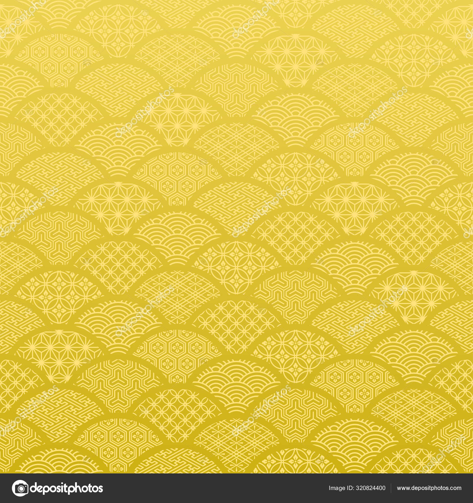 Gold Wave Background Japanese Traditional Design — Stock Vector ...