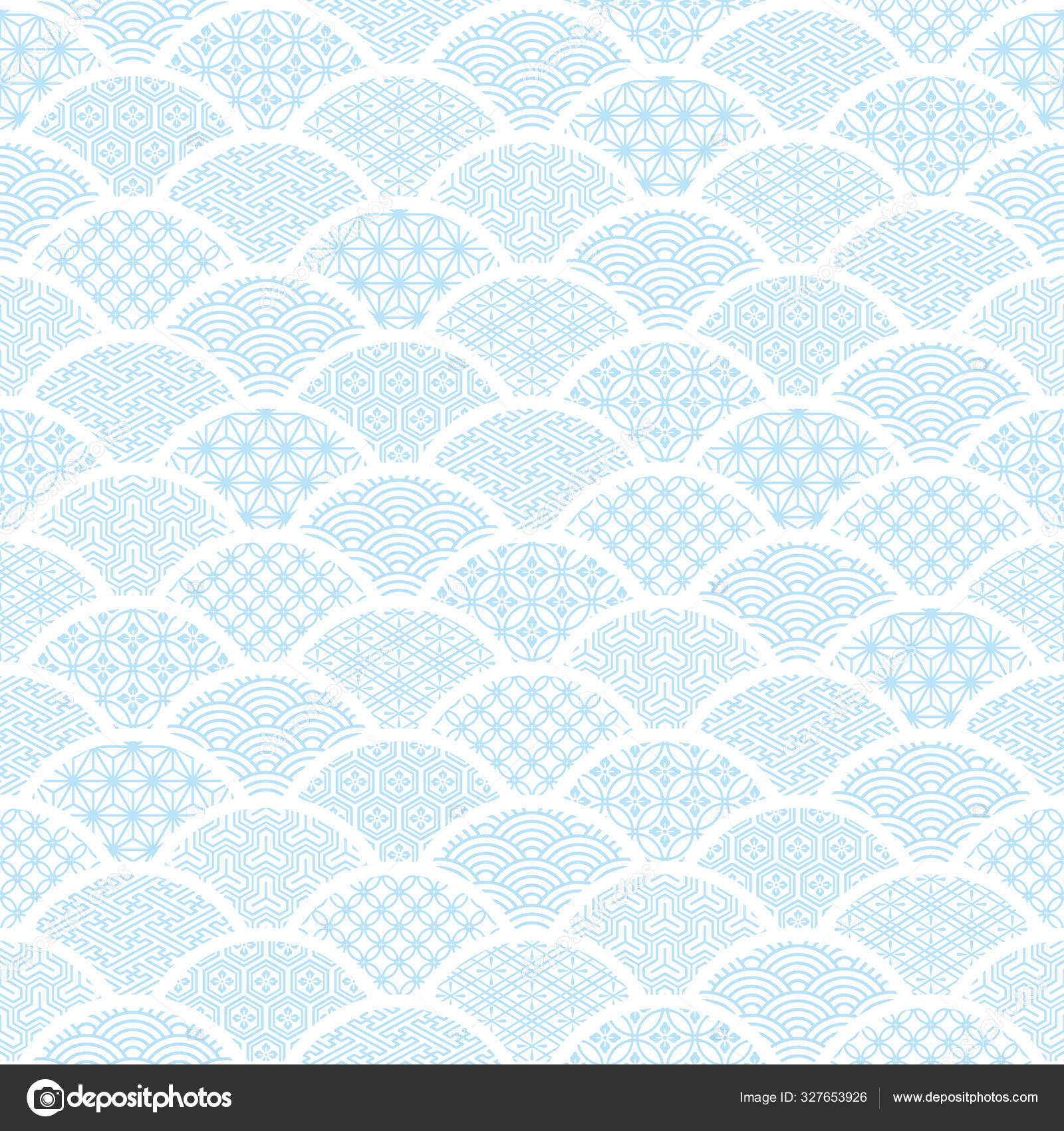 Blue Wave Pattern Japanese Traditional Design Stock Vector Image by ...