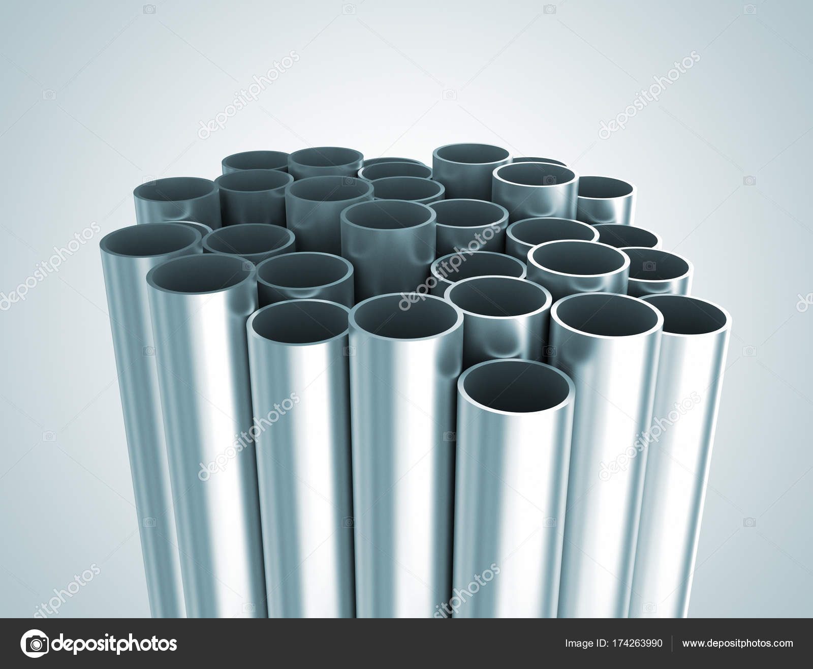 Metal tubes industrial background Stock Photo by ©Jezper 174263990