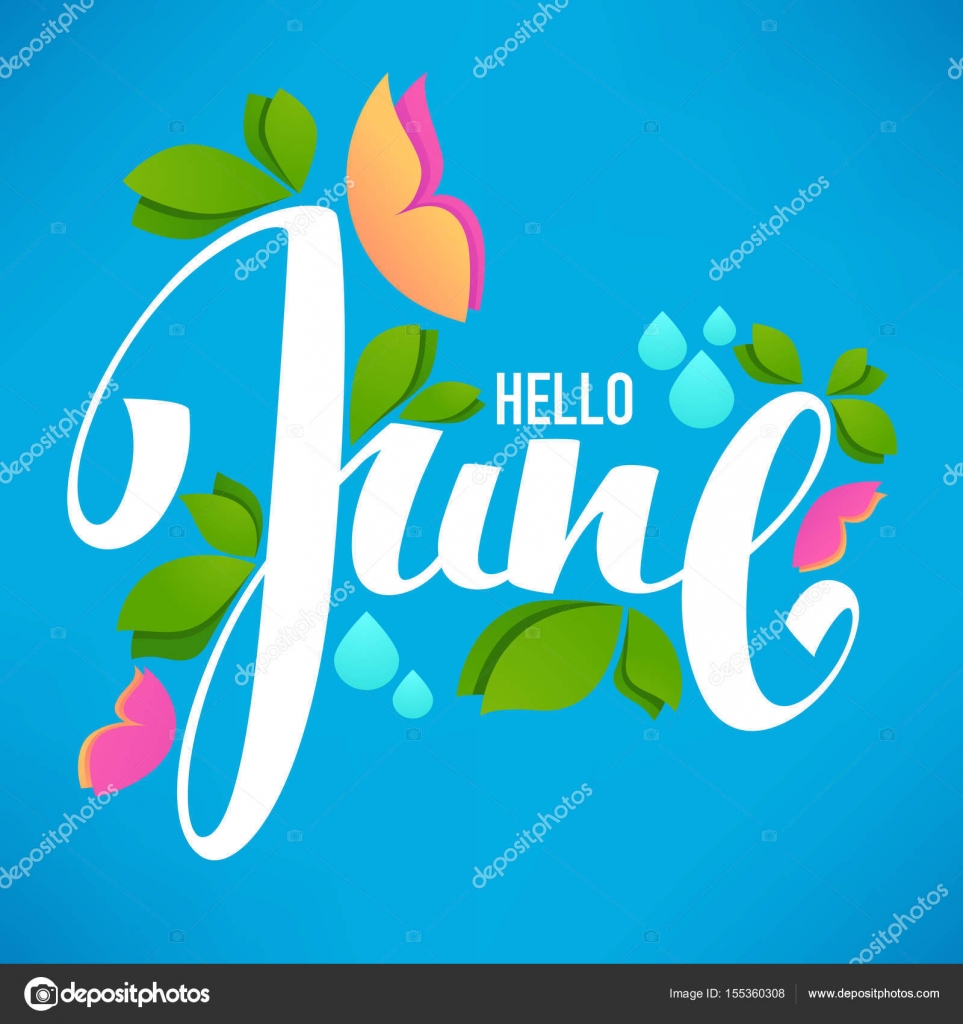 Hello June, Vector Banner Design Template With Images Of Green L Stock ...
