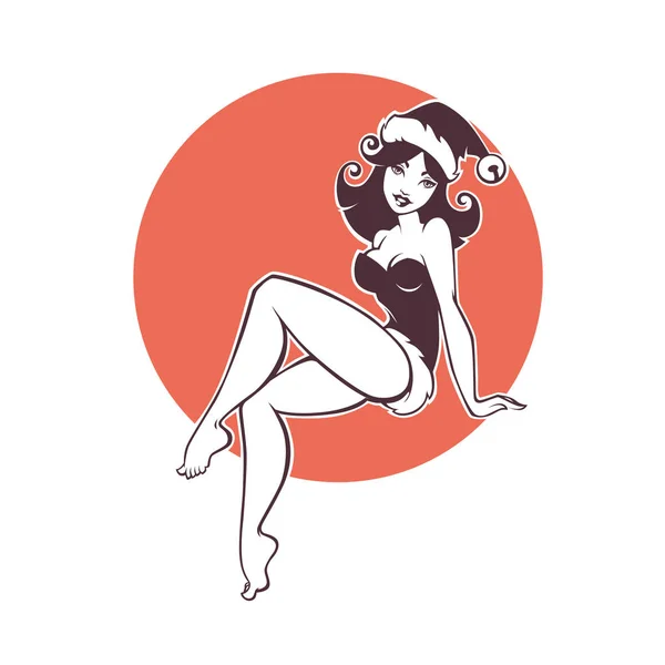 Beauty And Happy Plus Size Pinup Lady Stock Vector Image By
