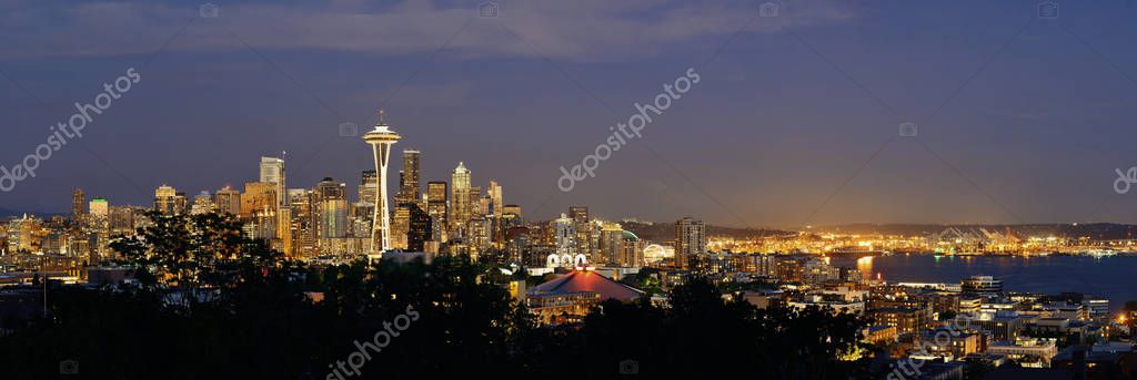 Seattle city night Stock Photos, Royalty Free Seattle city night Images ...