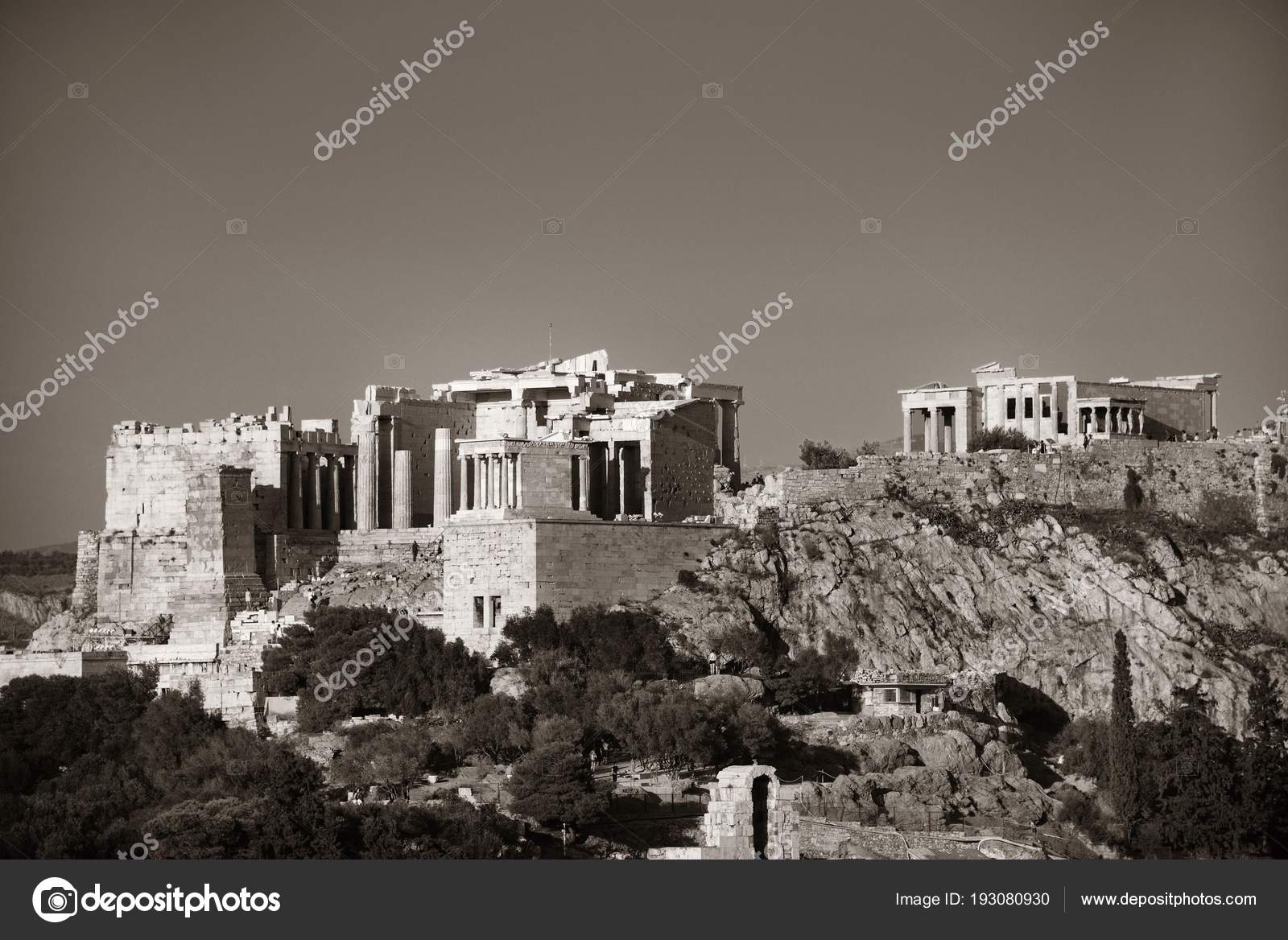 Acropolis Historical Ruins Top Mountain Athens Greece — Stock Photo ...