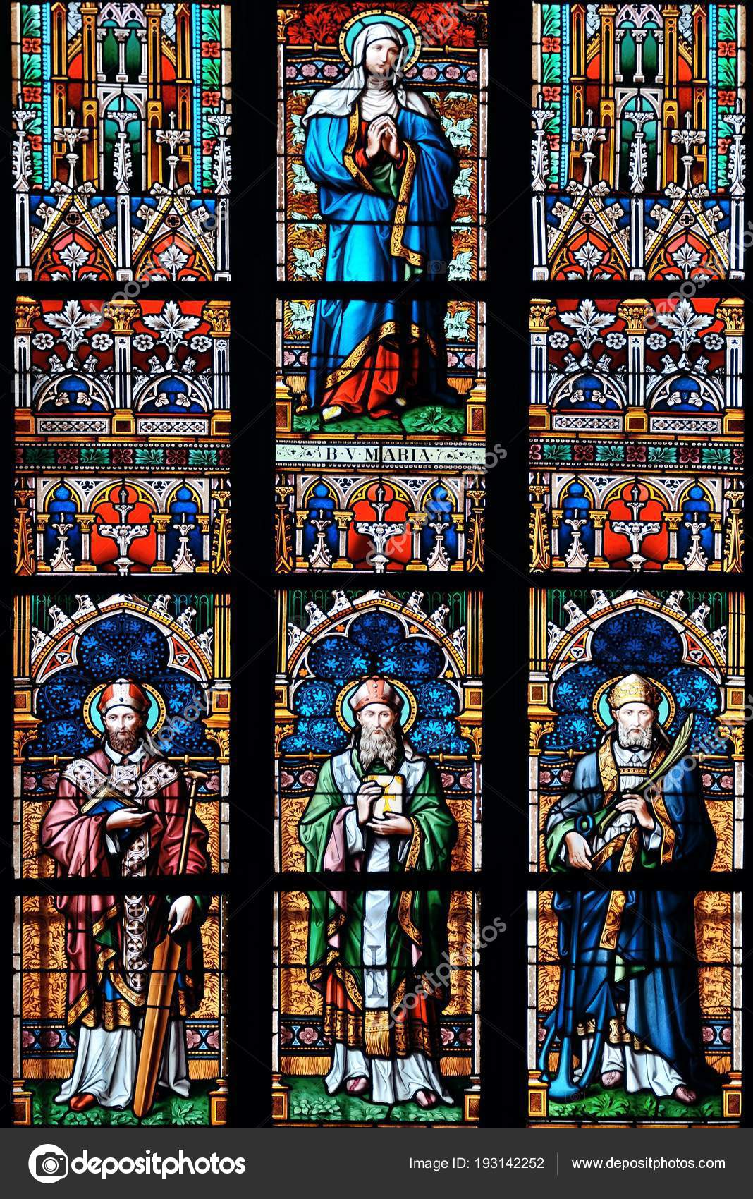 Stain Glass Patterns Vitus Cathedral Prague Castle Czech Republic ...