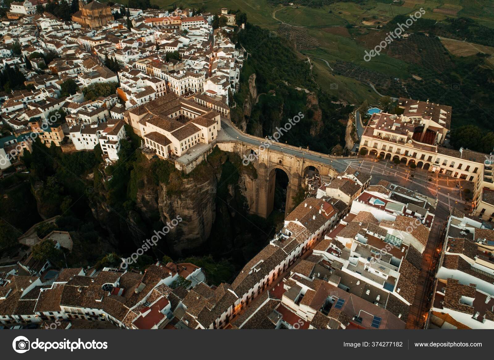 Puente Nuevo New Bridge Aerial View Ronda Spain — Stock Photo © rabbit75_dep #374277182