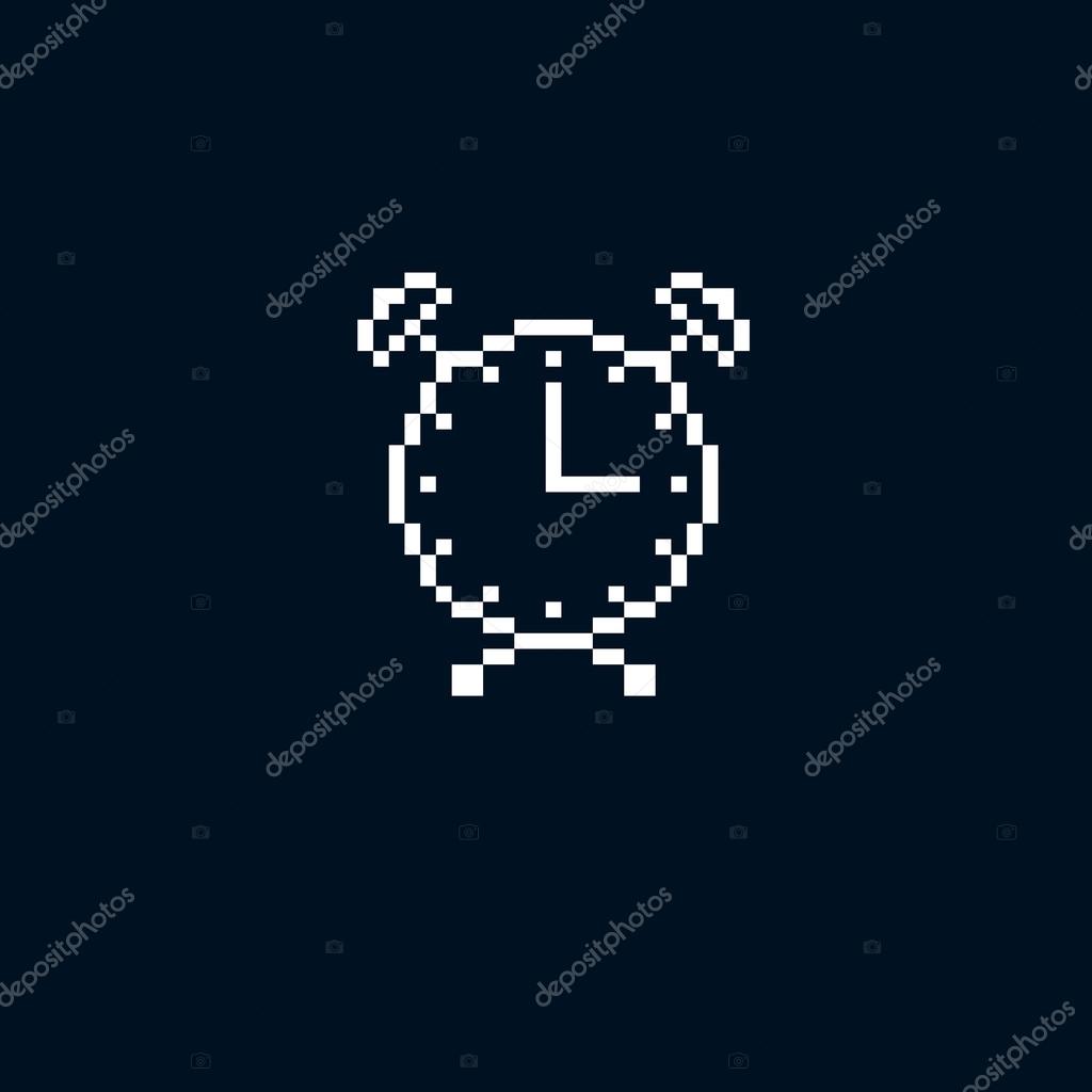 Alarm clock pixel icon Stock Vector by ©Ostapius 125709564