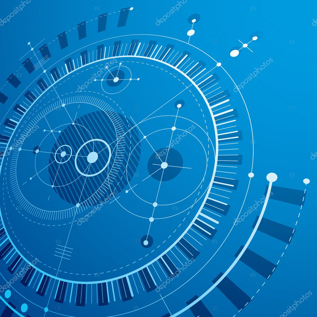Technical plan, blue engineering draft Stock Vector Image by ©Ostapius ...