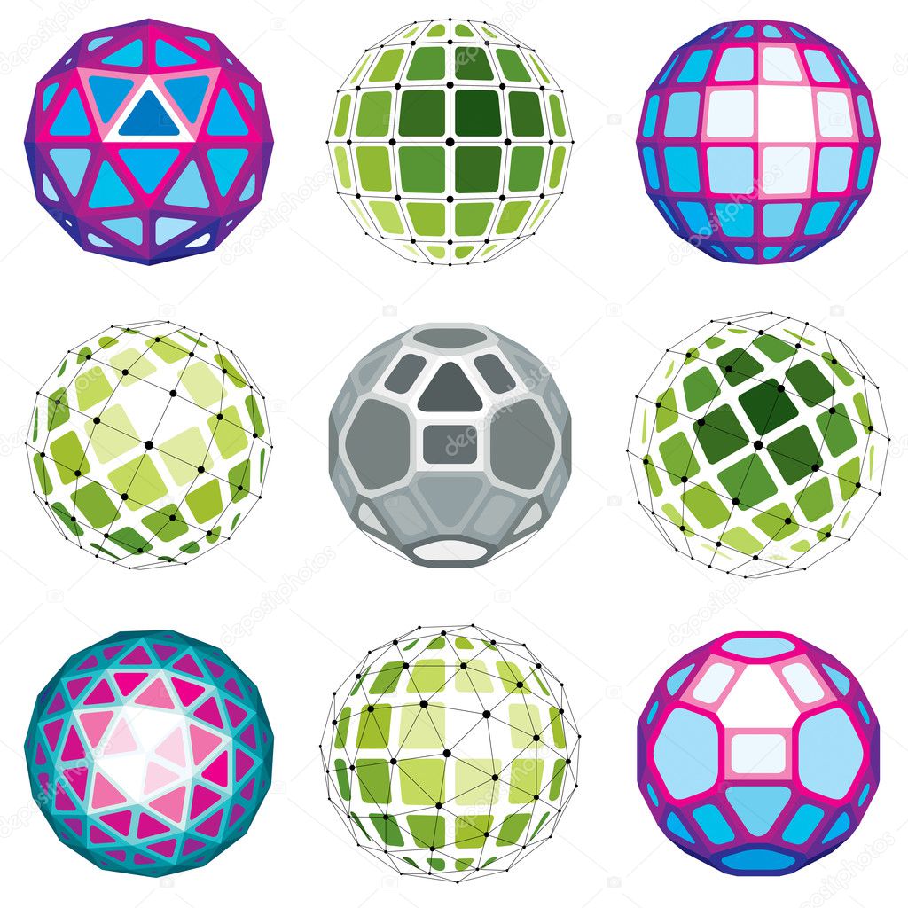 Set of dimensional low poly objects Stock Vector Image by ©Ostapius ...
