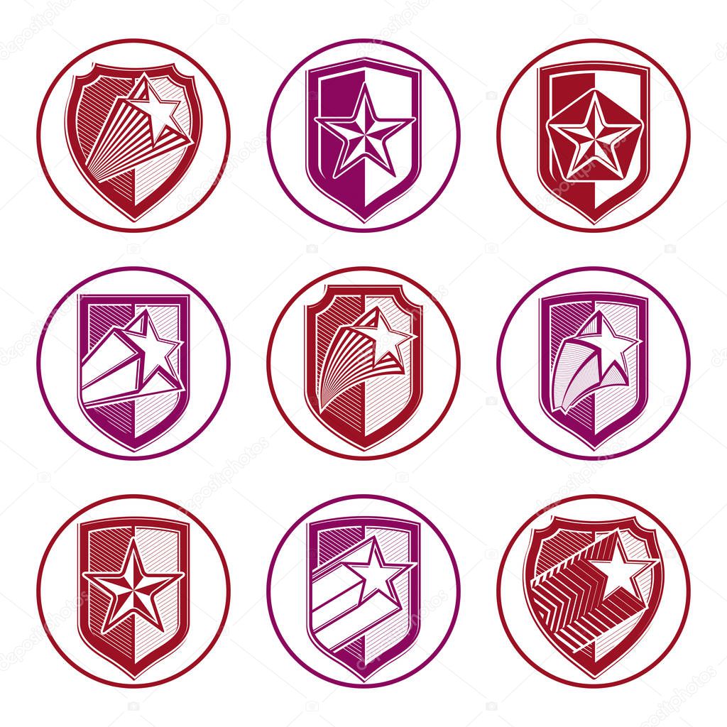 Set of military forces emblems, shields Stock Vector by ©Ostapius 129055172
