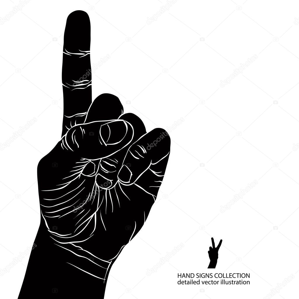 Number one hand sign Stock Vector Image by ©Ostapiusangelp #129060550